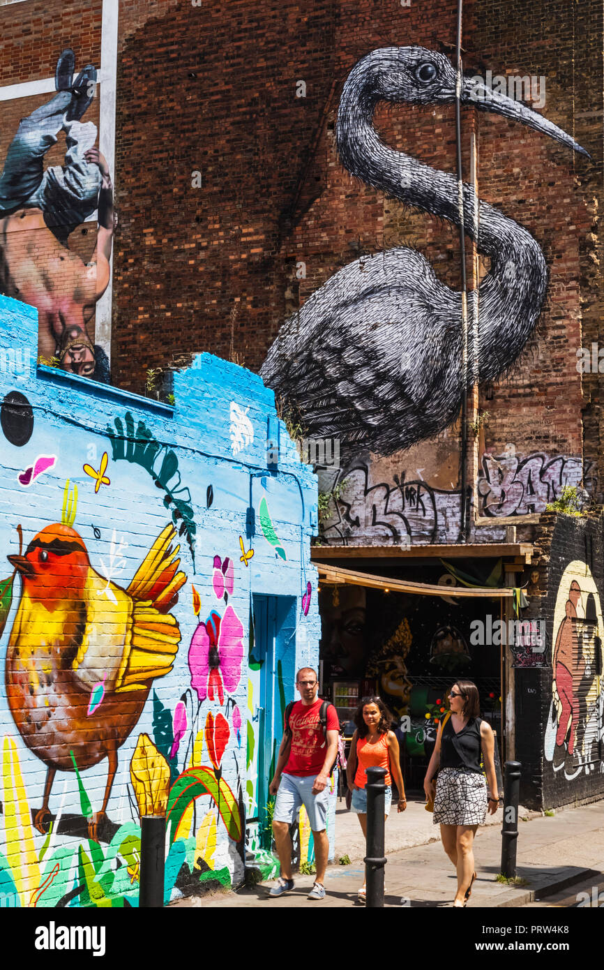 England, London, Shoreditch, Brick Lane, Wall Art Stock Photo - Alamy