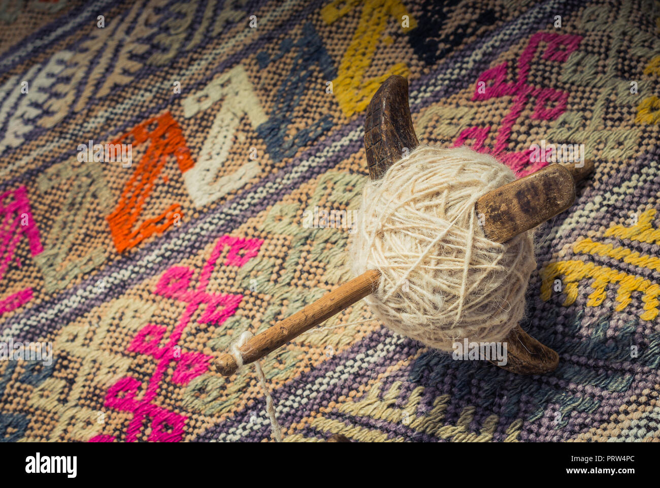 Set of Roll of hand made thread Stock Photo - Alamy