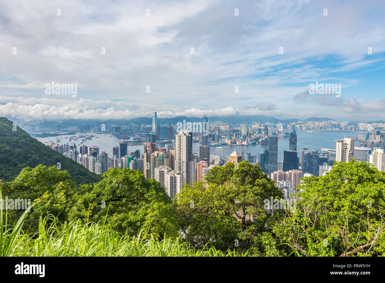 VICTORIA PEAK, HONG KONG - AUGUST 4, 2017 : View from Victoria Peak ...