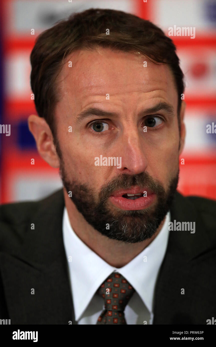 England manager Gareth Southgate during the squad announcement at St ...