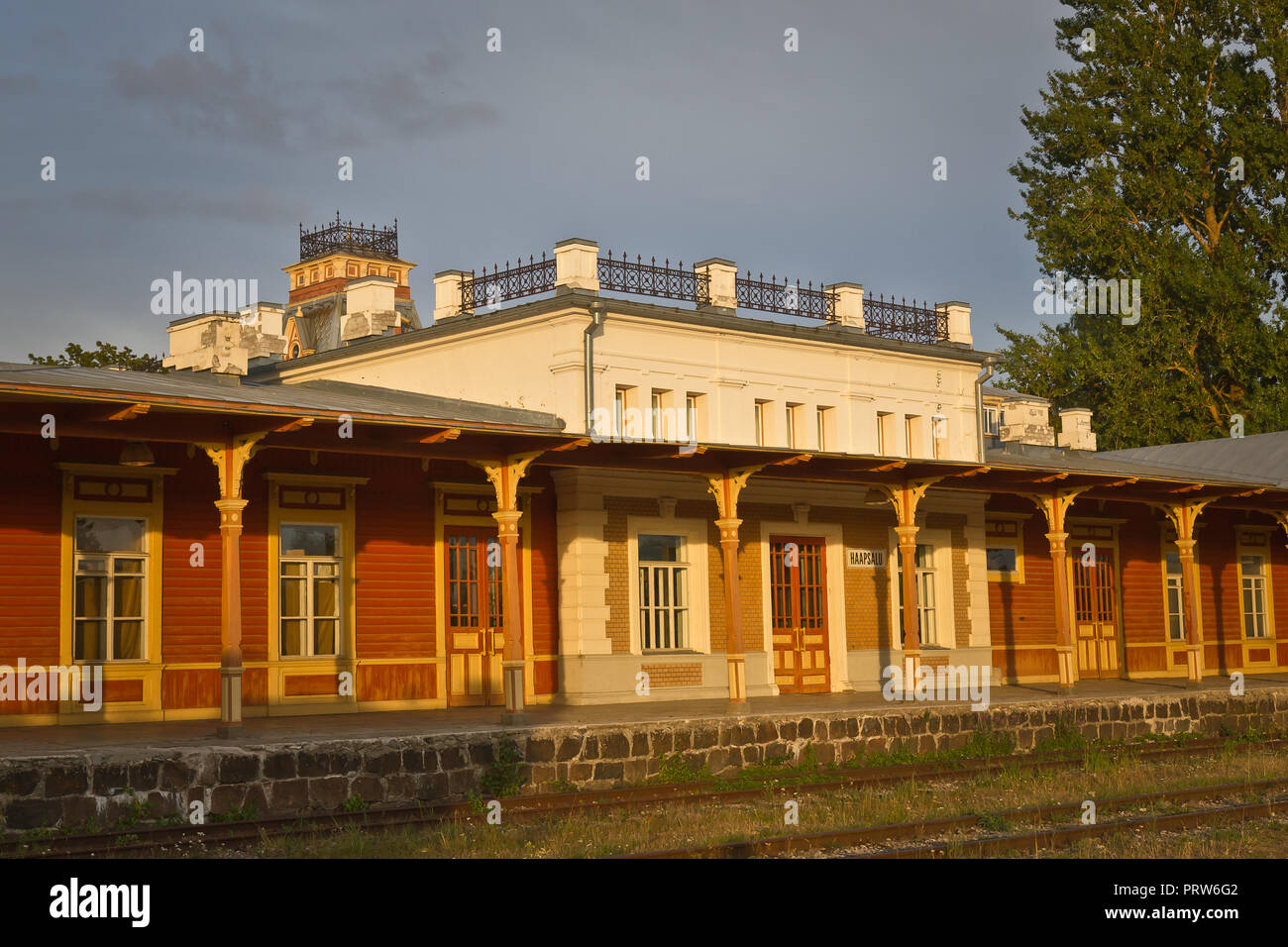 Old train station in Haapsalu, Estonia Stock Photo - Alamy