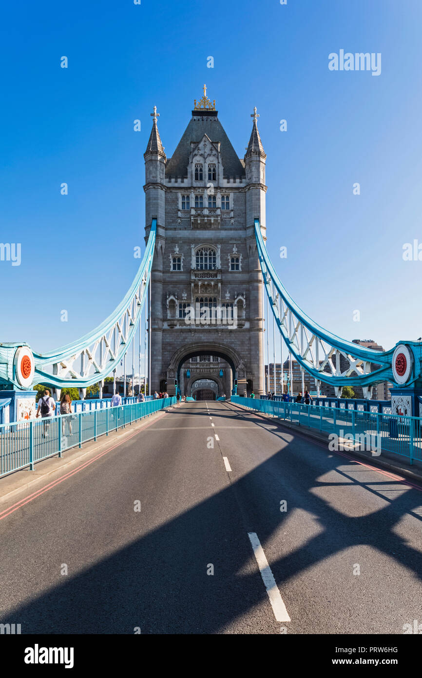 England, London, Tower Bridge and Empty Road Stock Photo - Alamy