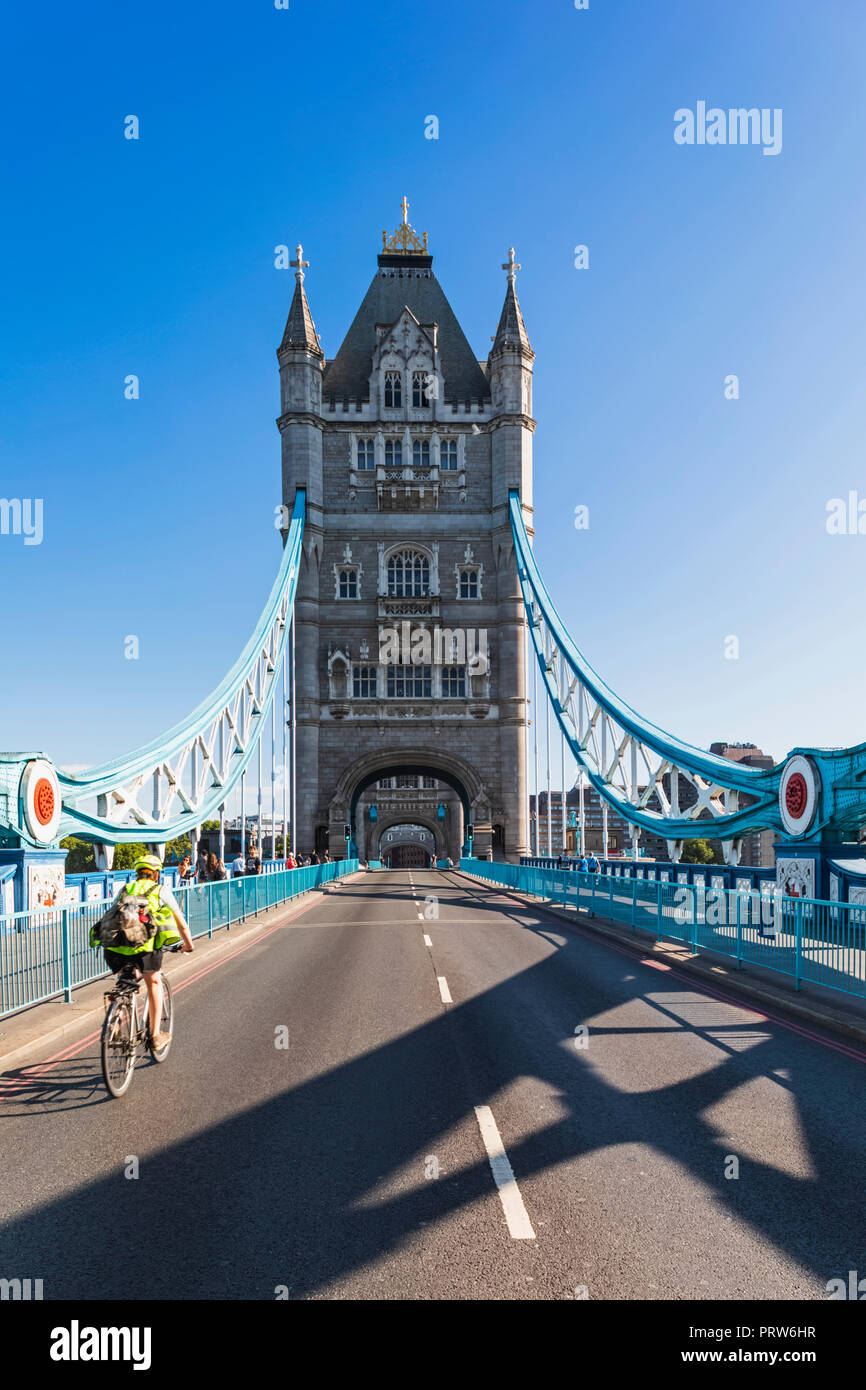 England, London, Tower Bridge and Empty Road Stock Photo - Alamy