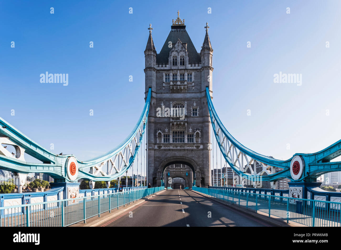 England, London, Tower Bridge and Empty Road Stock Photo - Alamy