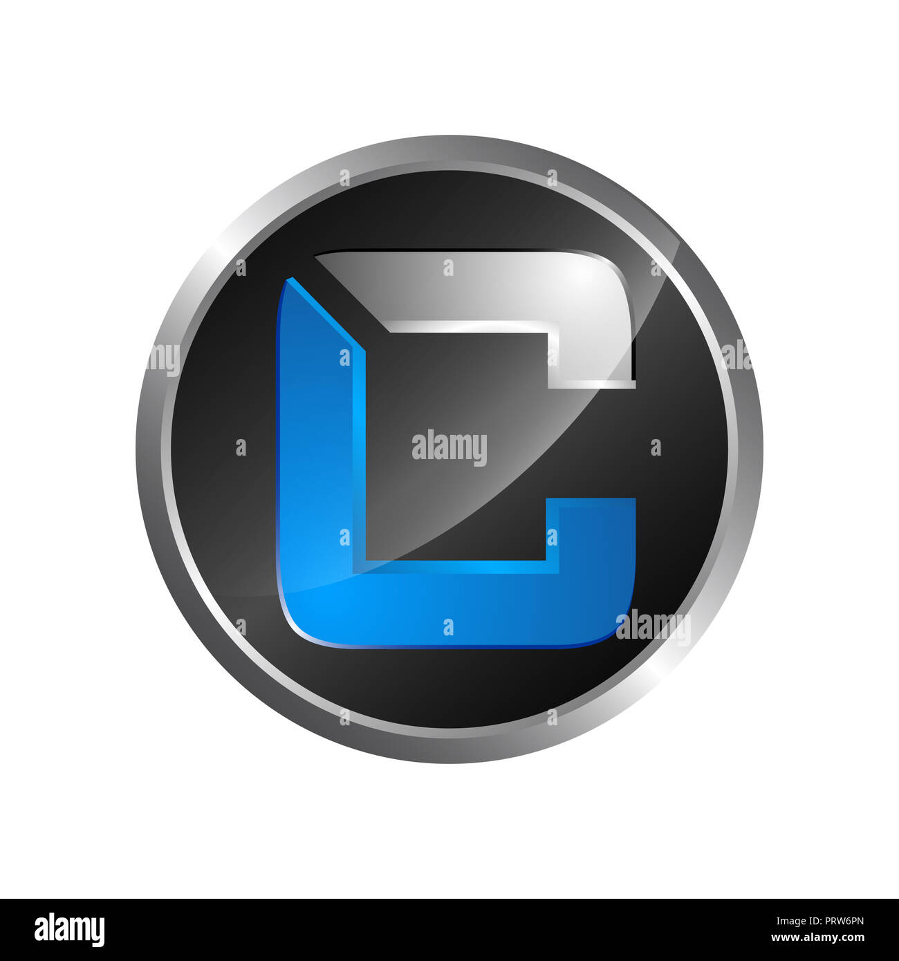 Circle black blue colour Letter C logo icon design template elements ...