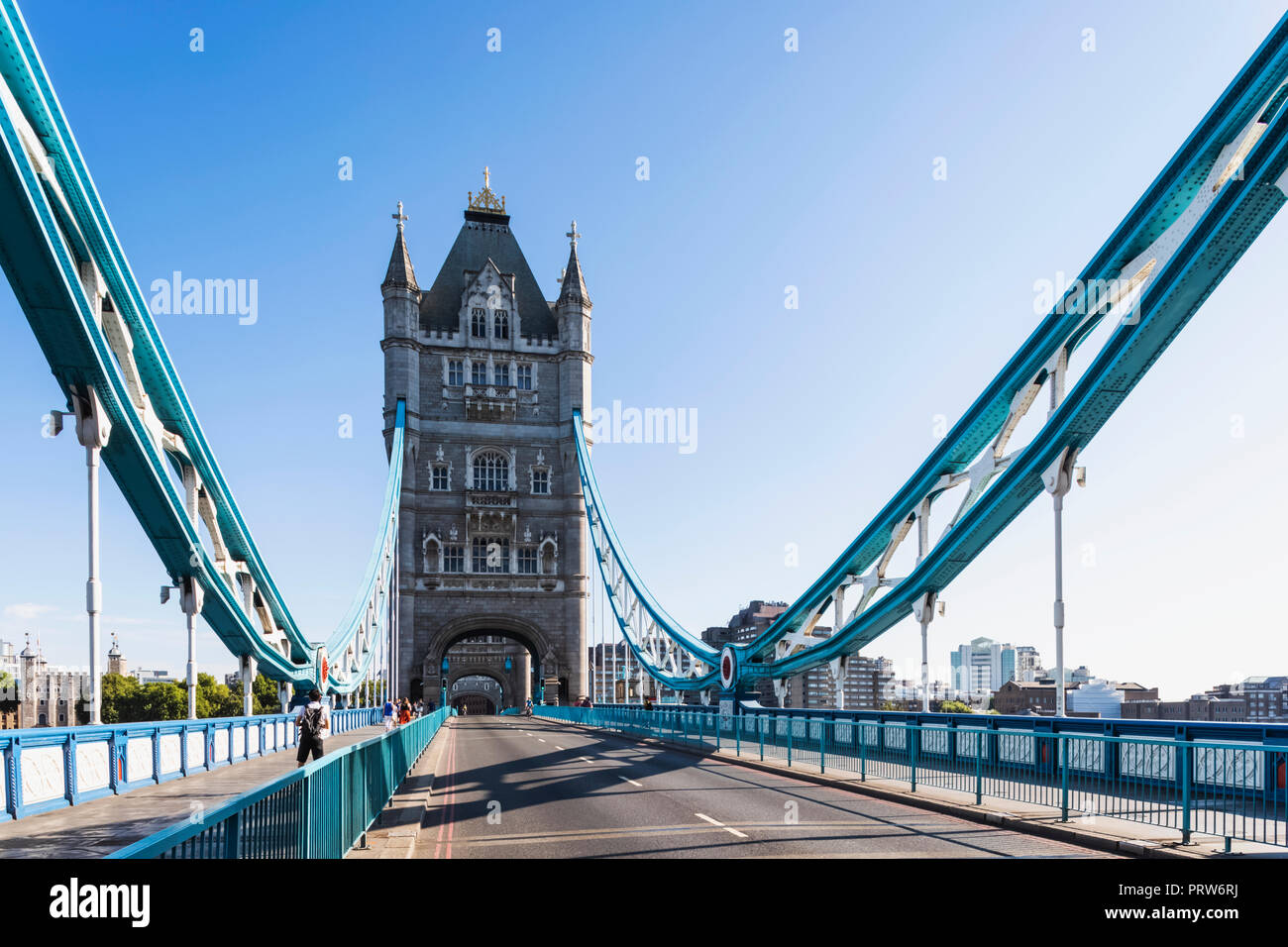 England, London, Tower Bridge and Empty Road Stock Photo - Alamy