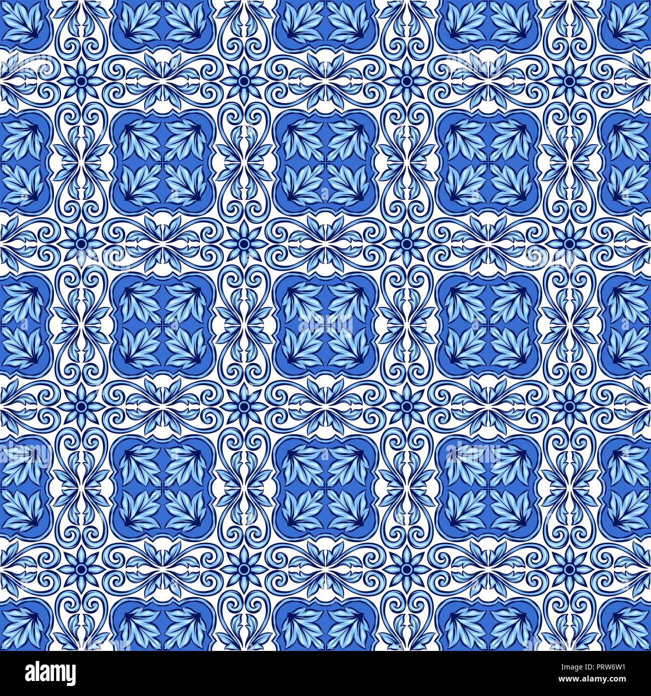 Portuguese azulejo ceramic tile pattern Stock Vector Image & Art - Alamy