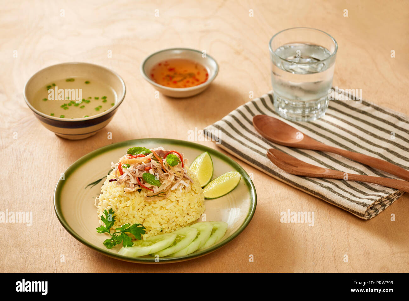 Chicken rice. Chicken rice in Hoi An, Vietnam. Hoi An, known as Faifo ...