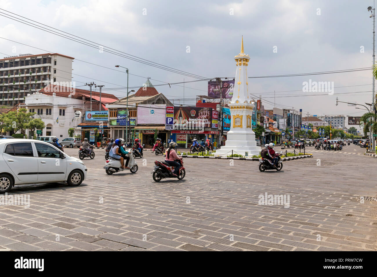 Everyday traffic in Yogyakarta center. Indonesia Stock Photo - Alamy