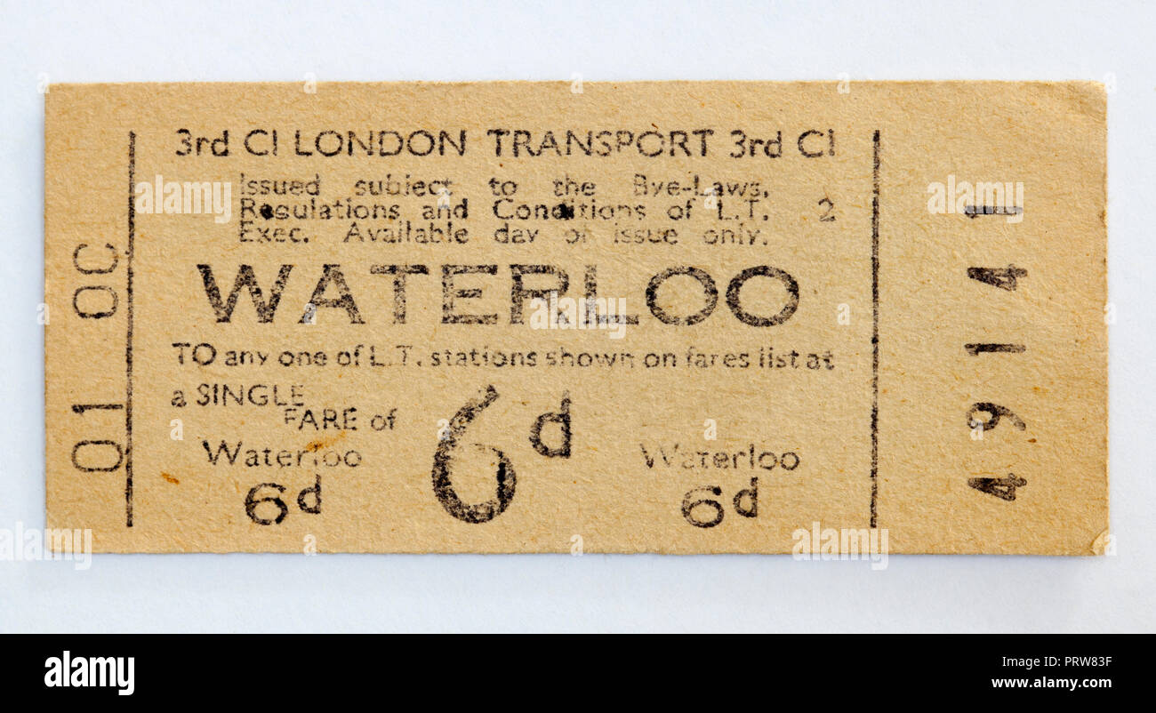 Old london underground ticket hi-res stock photography and images - Alamy