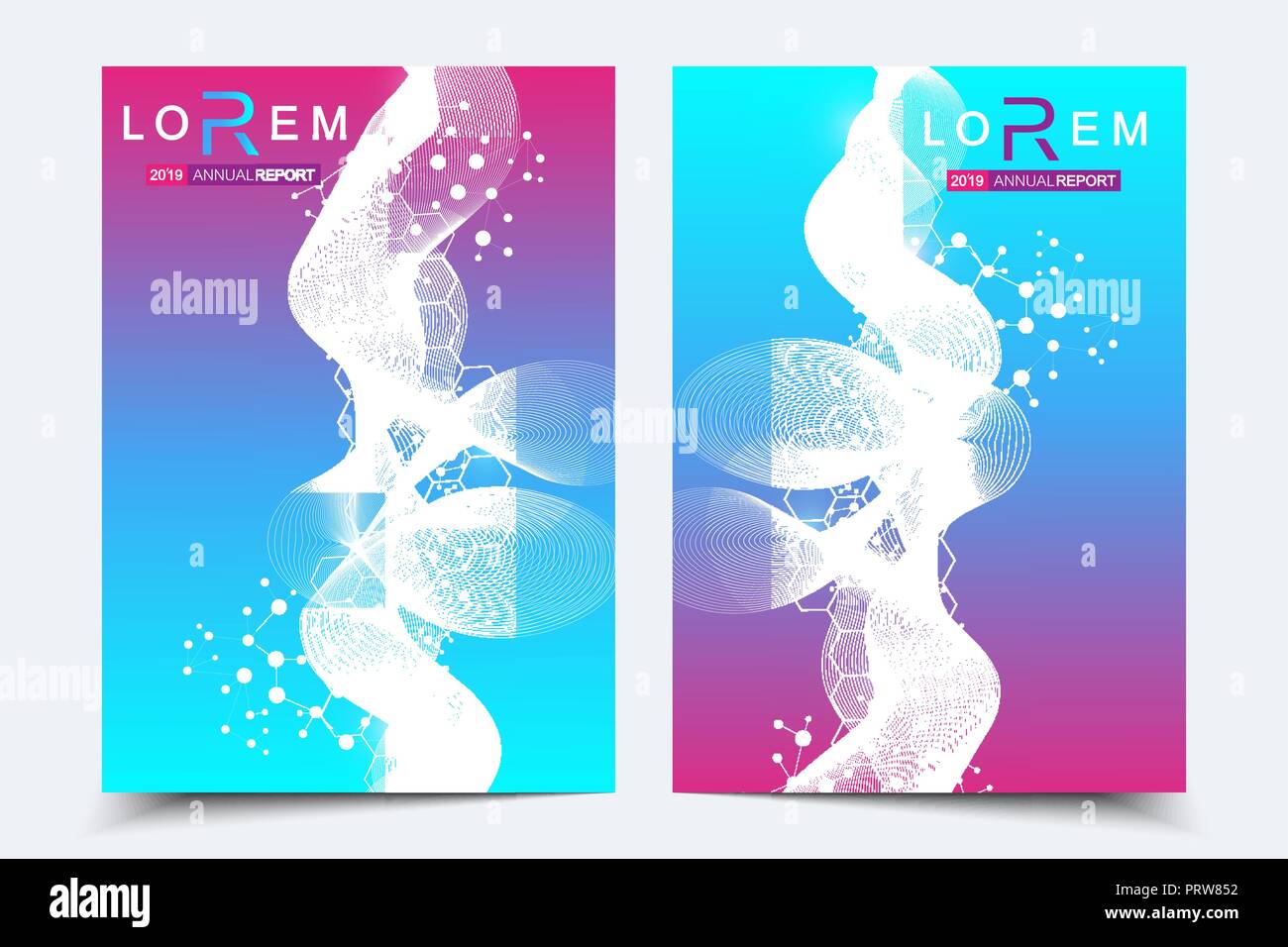 Scientific brochure design template. Vector flyer layout, Molecular ...