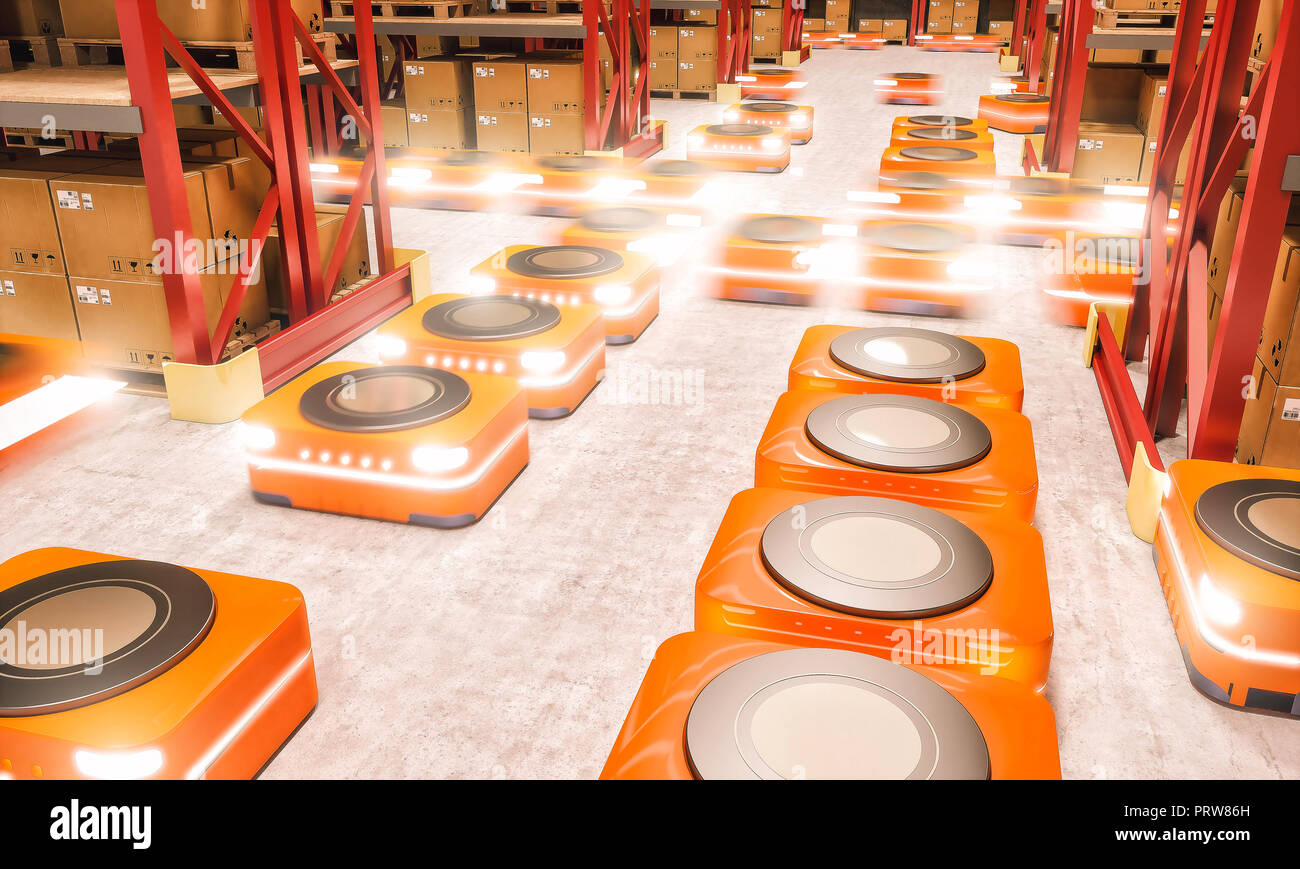 drone modern automated warehouse 3d rendering image Stock Photo - Alamy