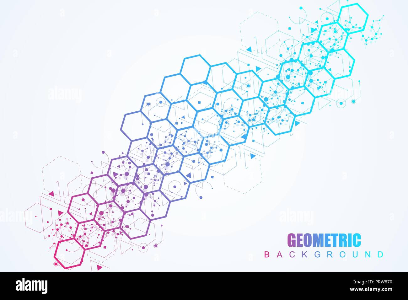 Hexagonal abstract background. Big Data Visualization. Global network connection. Medical ...