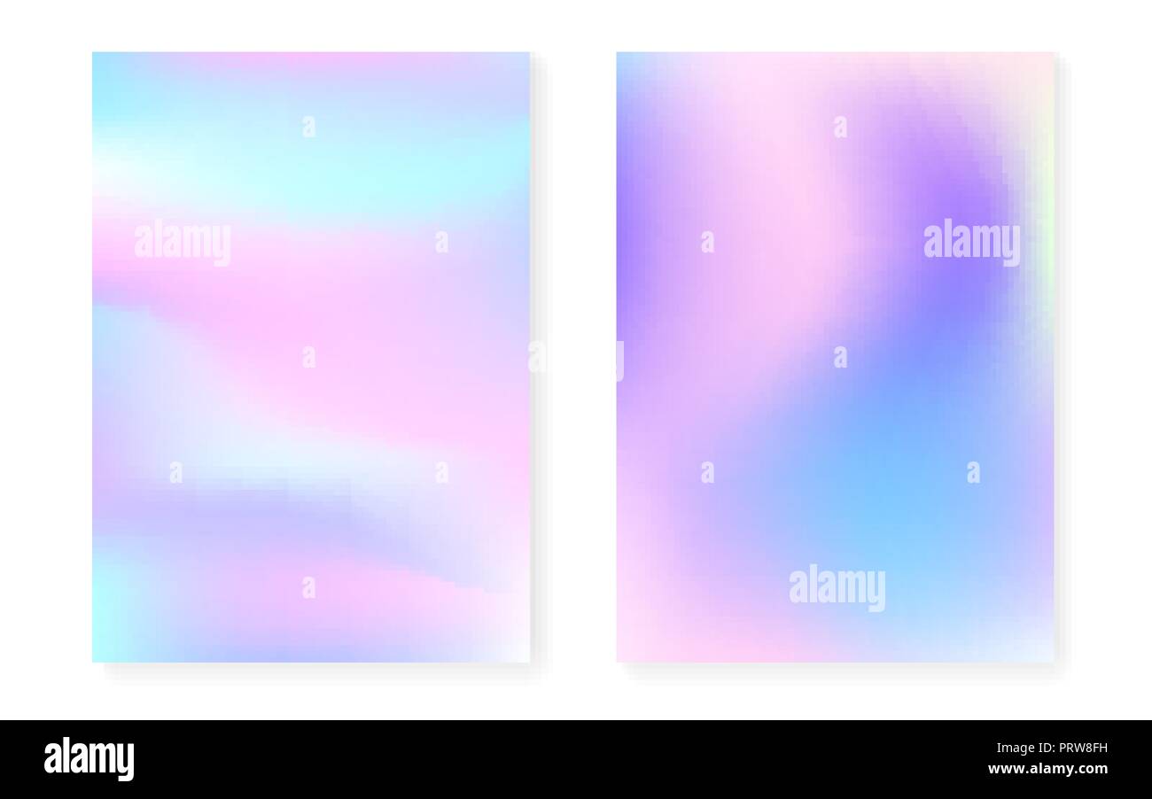Hologram gradient background set with holographic cover Stock Vector ...