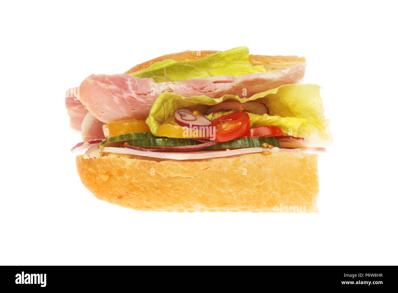 Ham salad roll isolated against white Stock Photo - Alamy