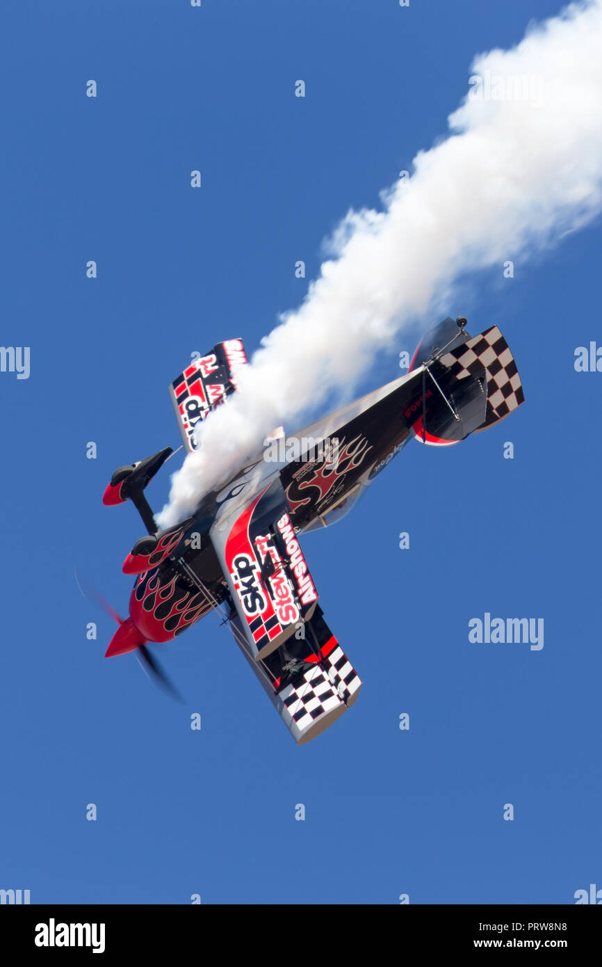 Skip Stewart flying his highly modified Pitts S-2S biplane Prometheus ...