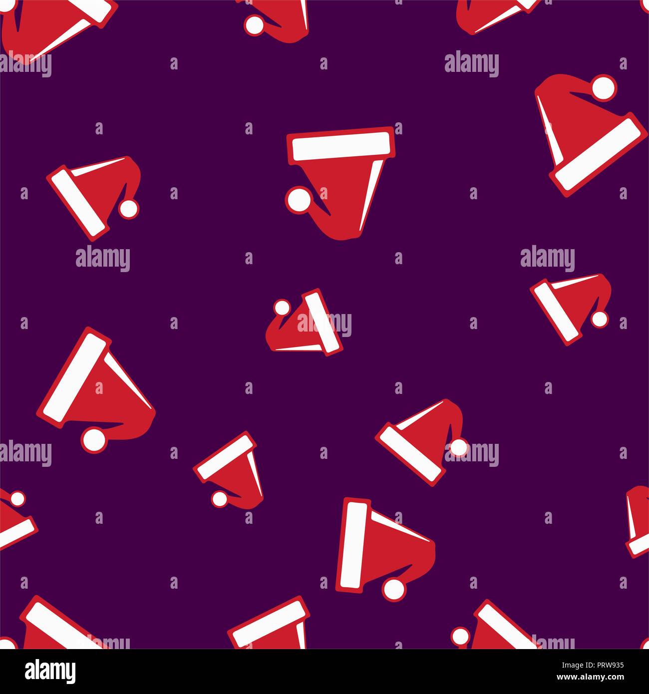 Christmas hats Santa seamless pattern. Purple background. Vector ...