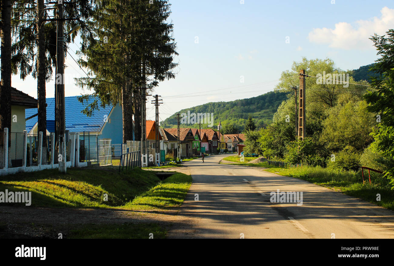 Street of Nou Sasesc in Transylvania Romania Stock Photo - Alamy