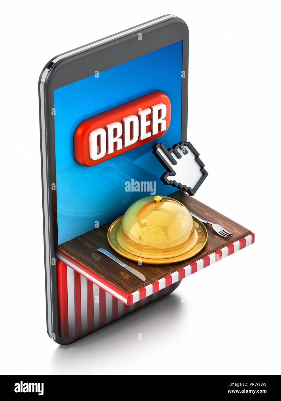Business lunch concept phone Cut Out Stock Images & Pictures - Alamy