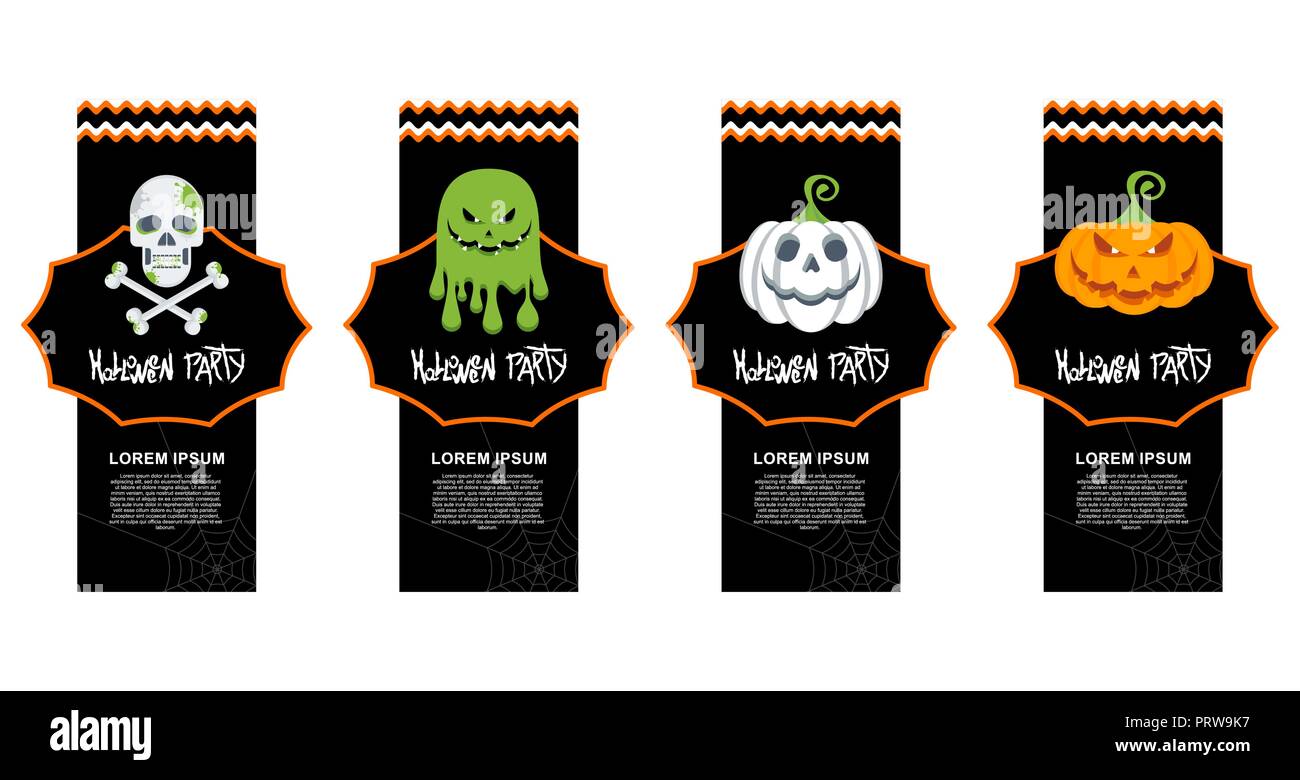 Set of Halloween Paper Cut Tags, Labels or price tag Stock Vector Image ...
