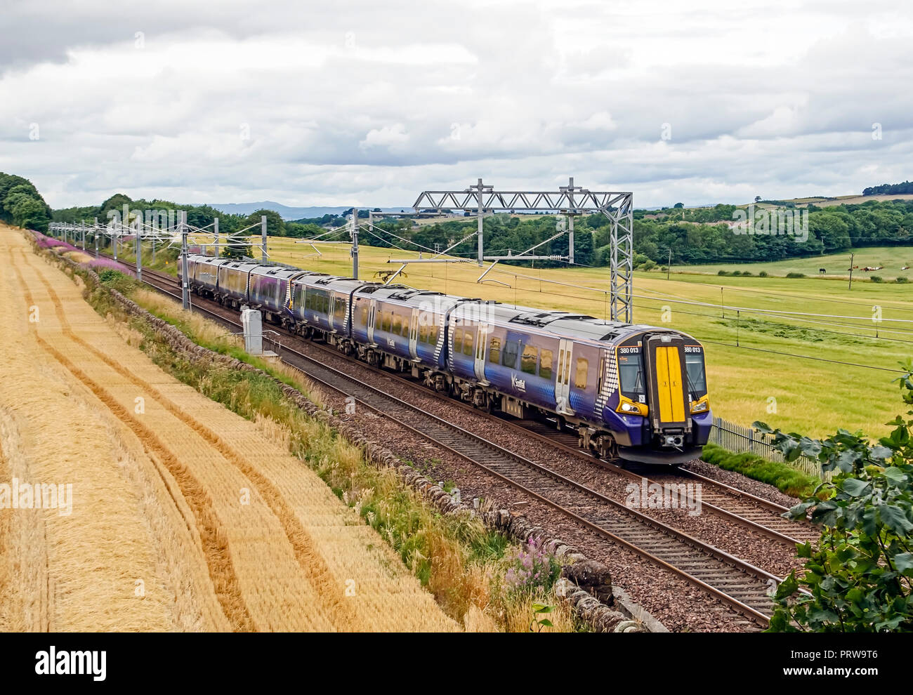 Scotrail Class 380 EMU at Park Farm near Linlithgow West Lothian ...