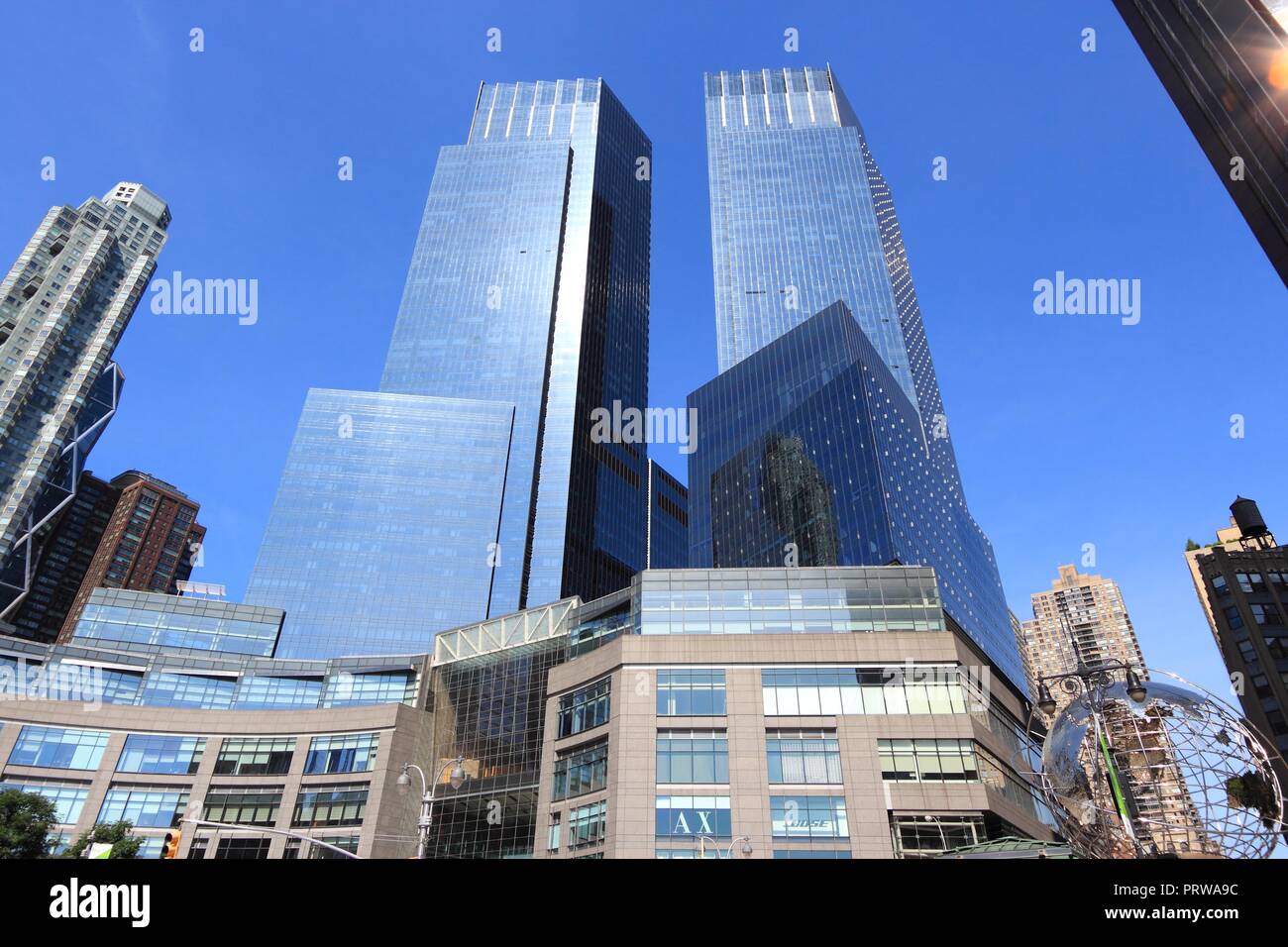 NEW YORK, USA - JULY 6, 2013: Architecture view of Columbus Circle in ...