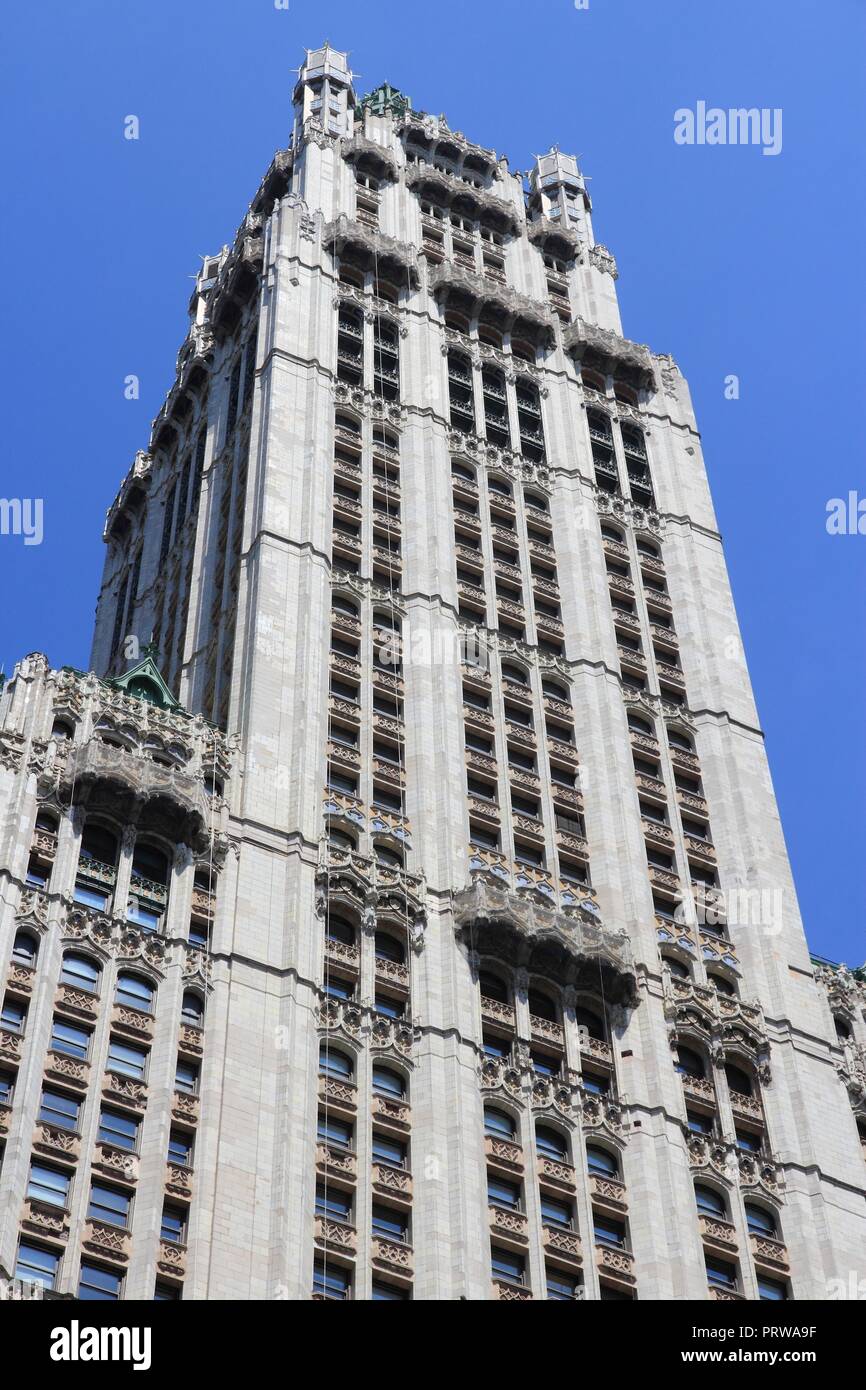 NEW YORK, USA - JULY 6, 2013: Woolworth Building exterior view in New ...