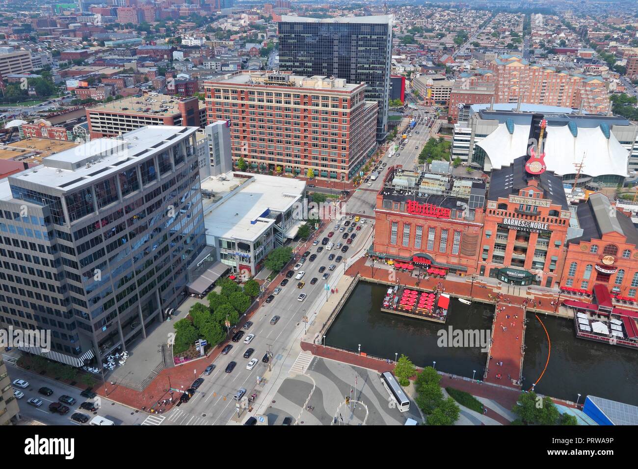 BALTIMORE, USA - JUNE 12, 2013: Aerial view of Baltimore, Maryland ...