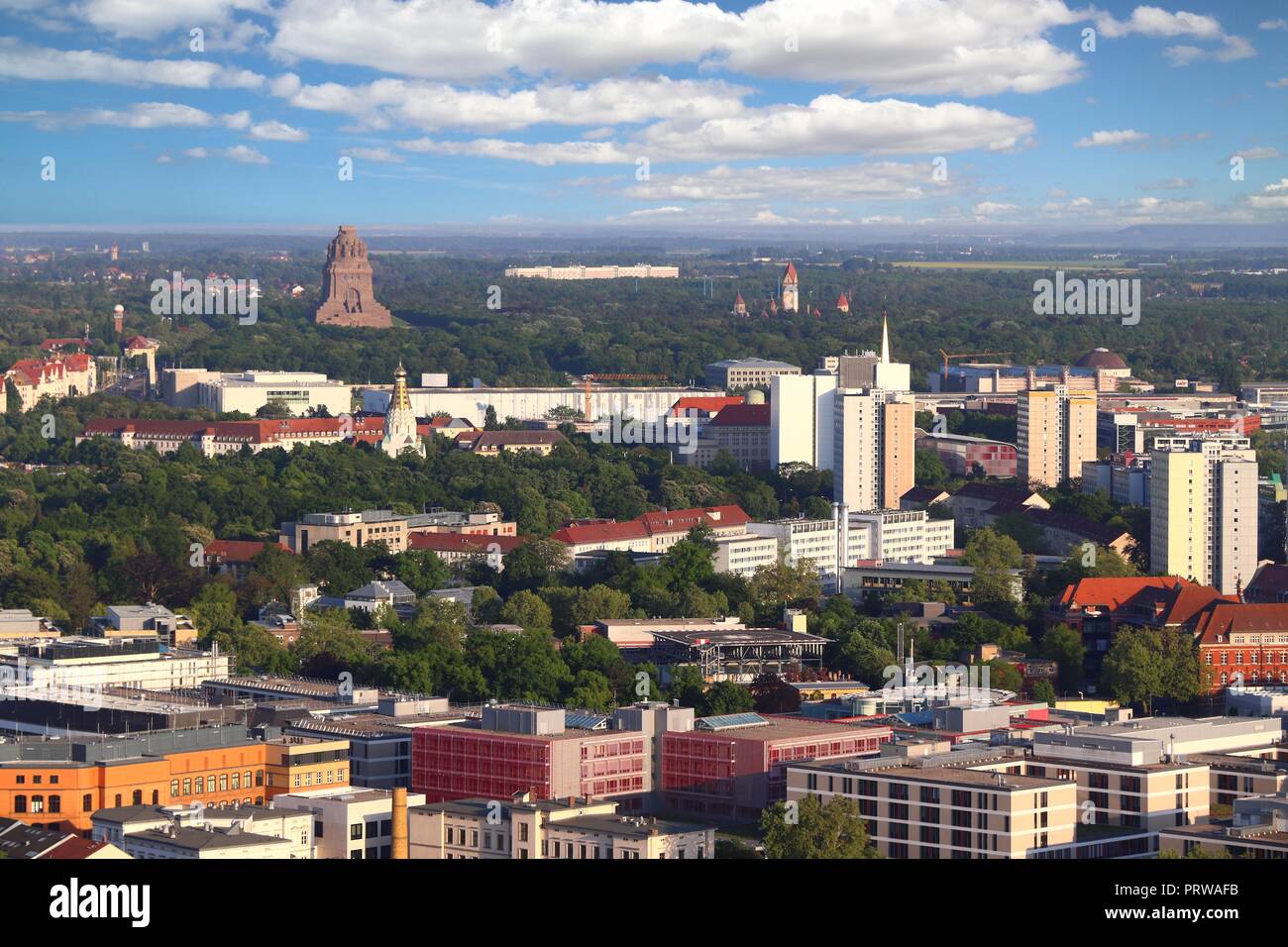 Leipzig city in Germany (State of Sachsen). Cityscape with Marienbrunn ...
