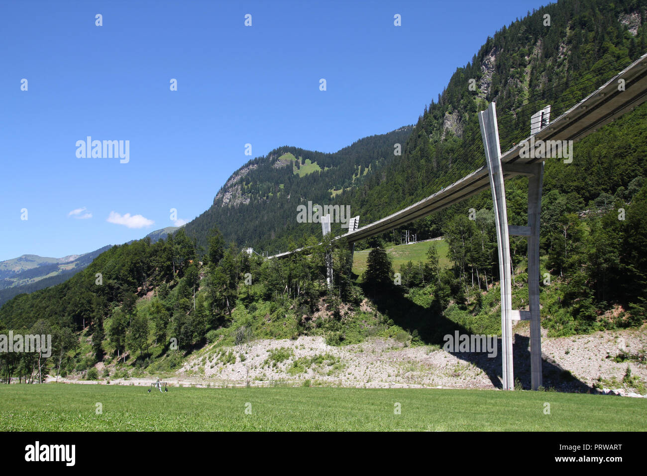 Sunniberg Bridge in Grisons canton of Switzerland. The bridge received ...