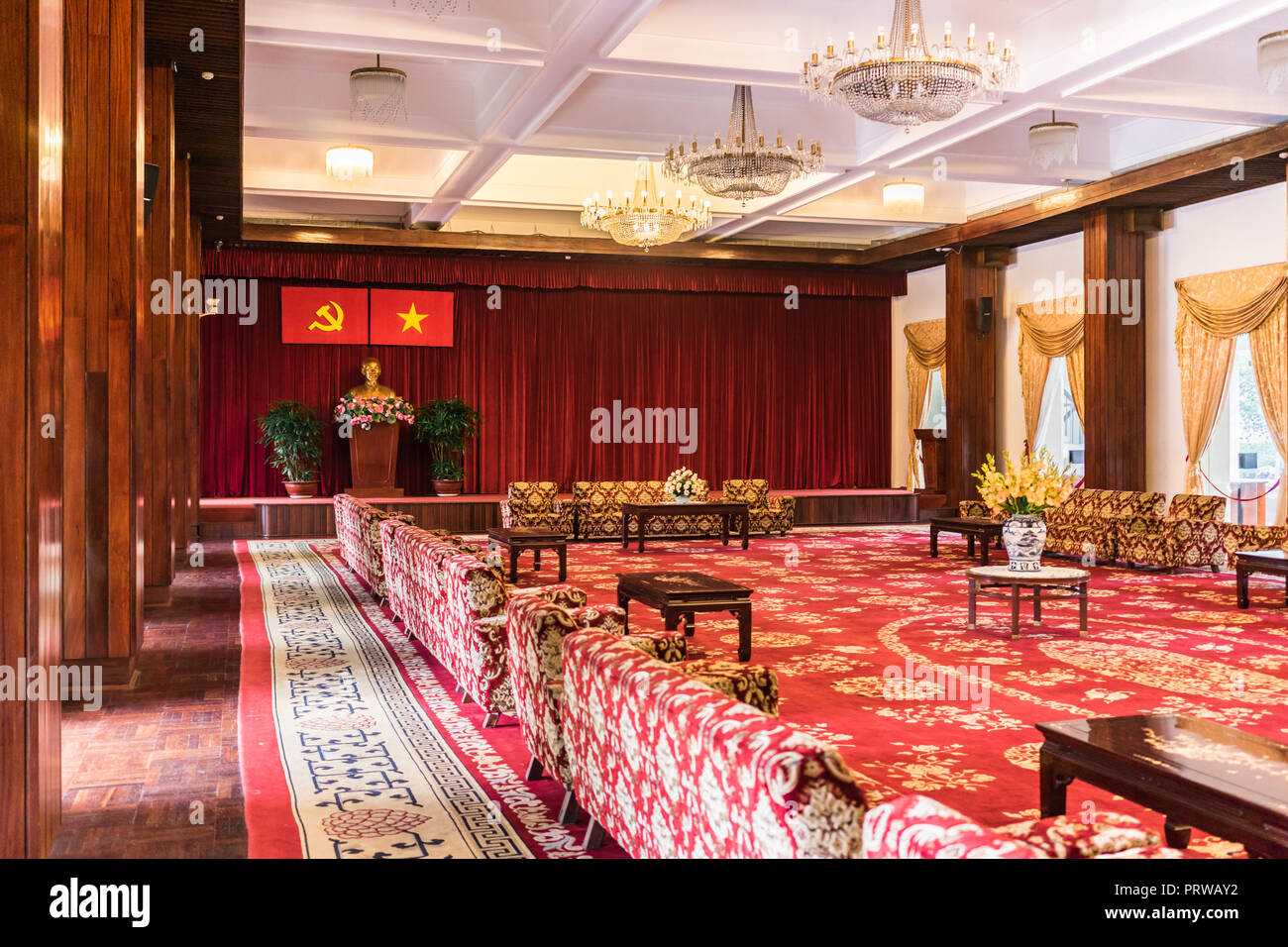 Conference hall inside the Independence Palace, also known as ...