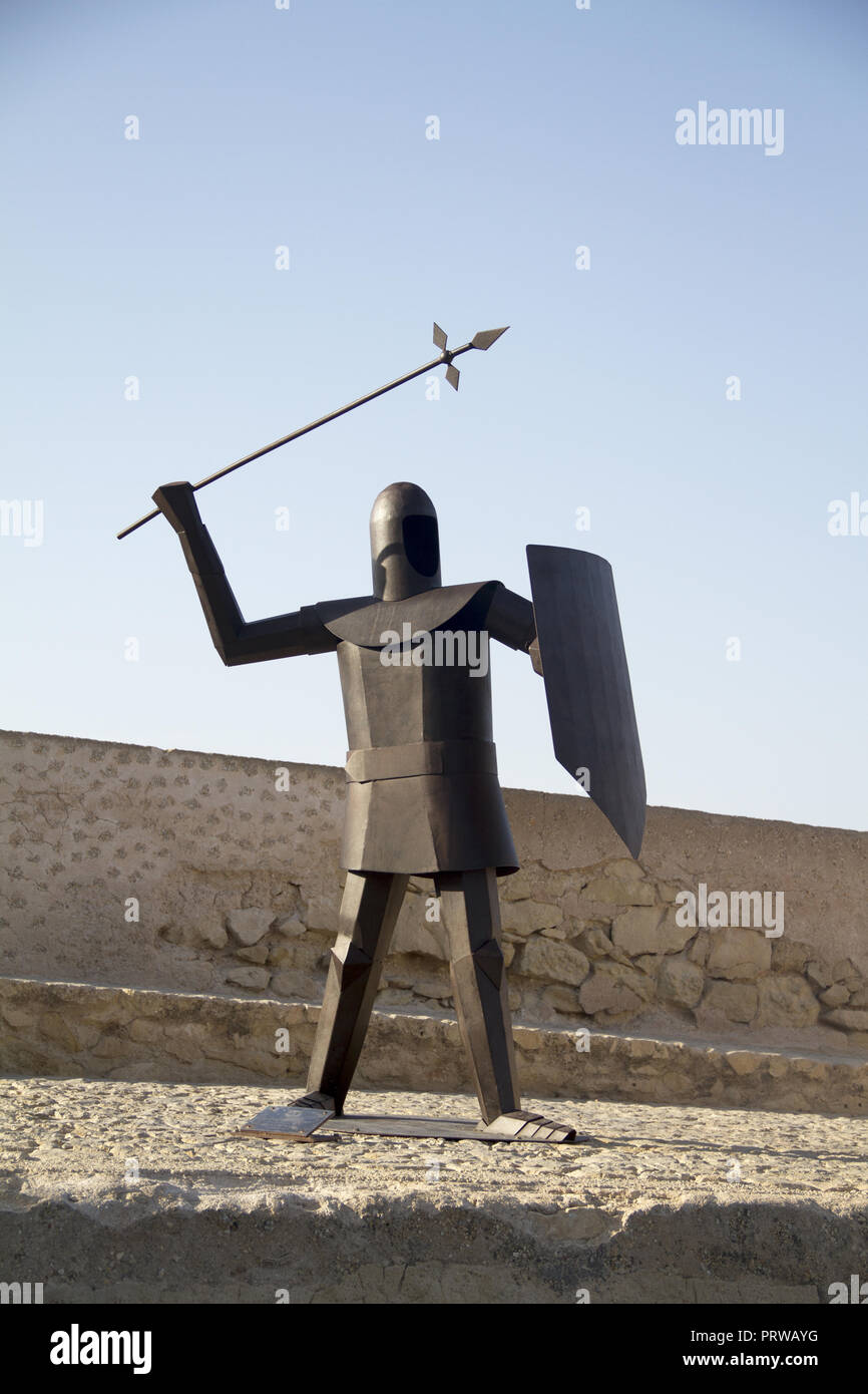 modern statue in alicante castle spain Stock Photo - Alamy