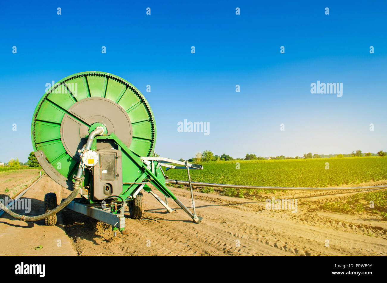 Irrigation field crop crops hose pipe hose reel hi-res stock ...