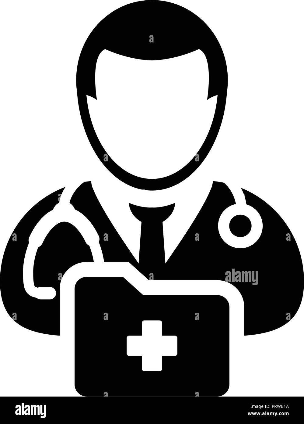 Doctor icon vector male person profile avatar with stethoscope and ...