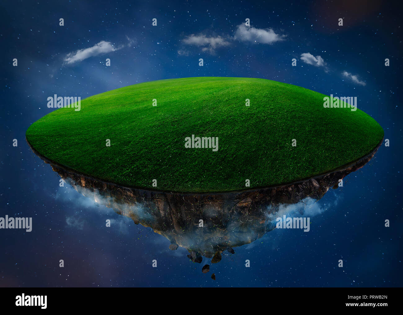 Green star floating island hi-res stock photography and images - Alamy
