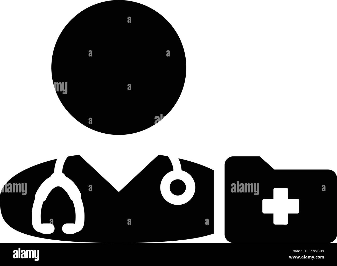 Doctor icon vector male person profile avatar with stethoscope and ...