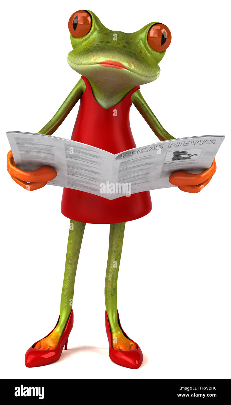 Fun frog - 3D Illustration Stock Photo - Alamy