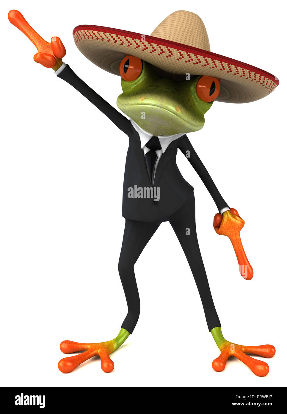 Fun frog - 3D Illustration Stock Photo - Alamy