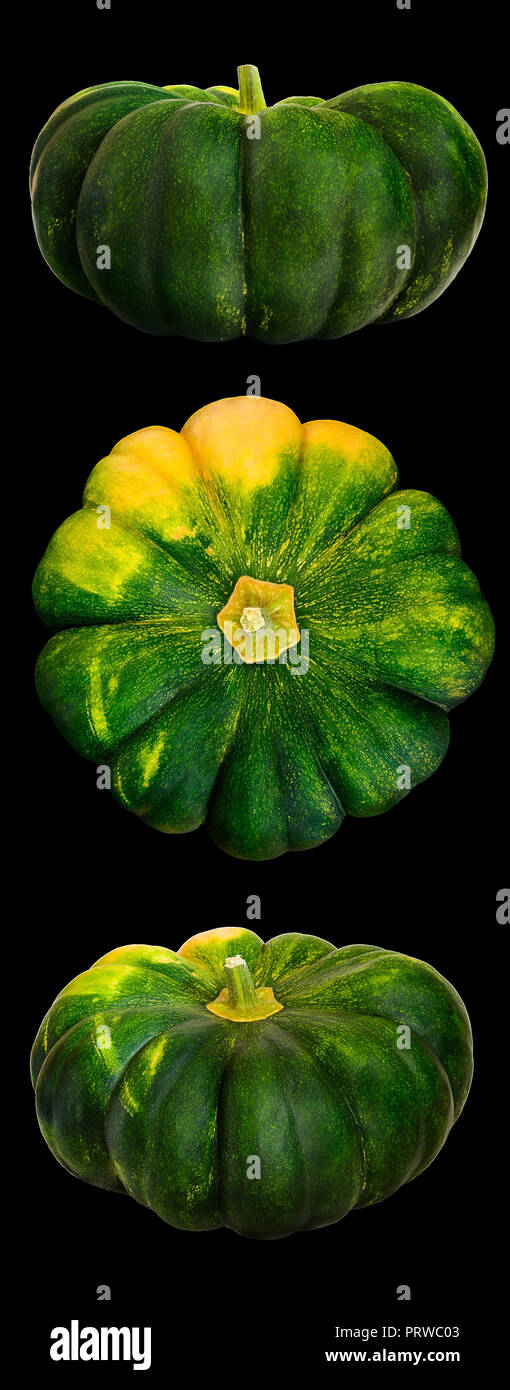 orange pumpkin from different sides, four types of one pumpkin Stock ...
