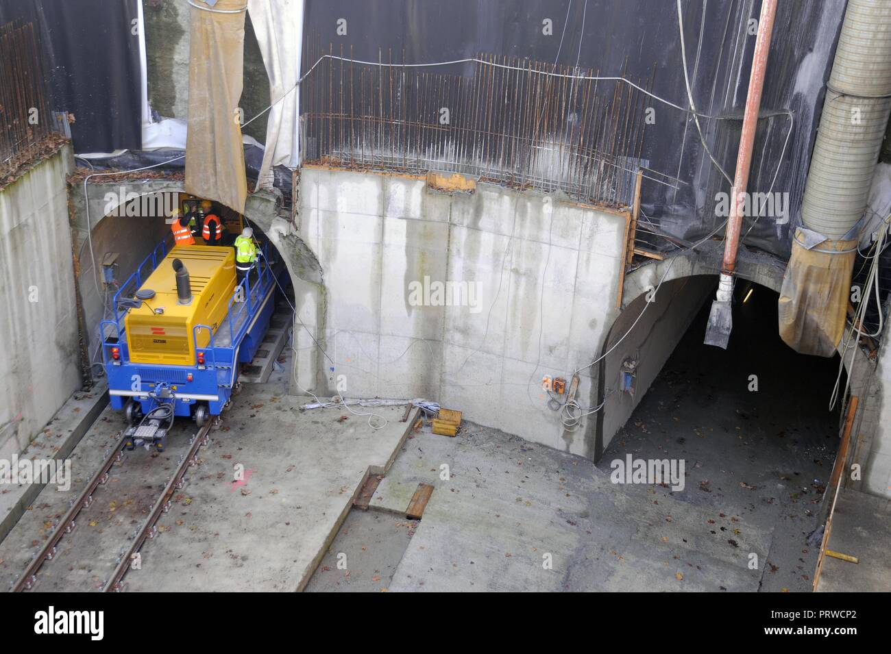 Milan (Italy), site for construction of new subway line number 5; first ...