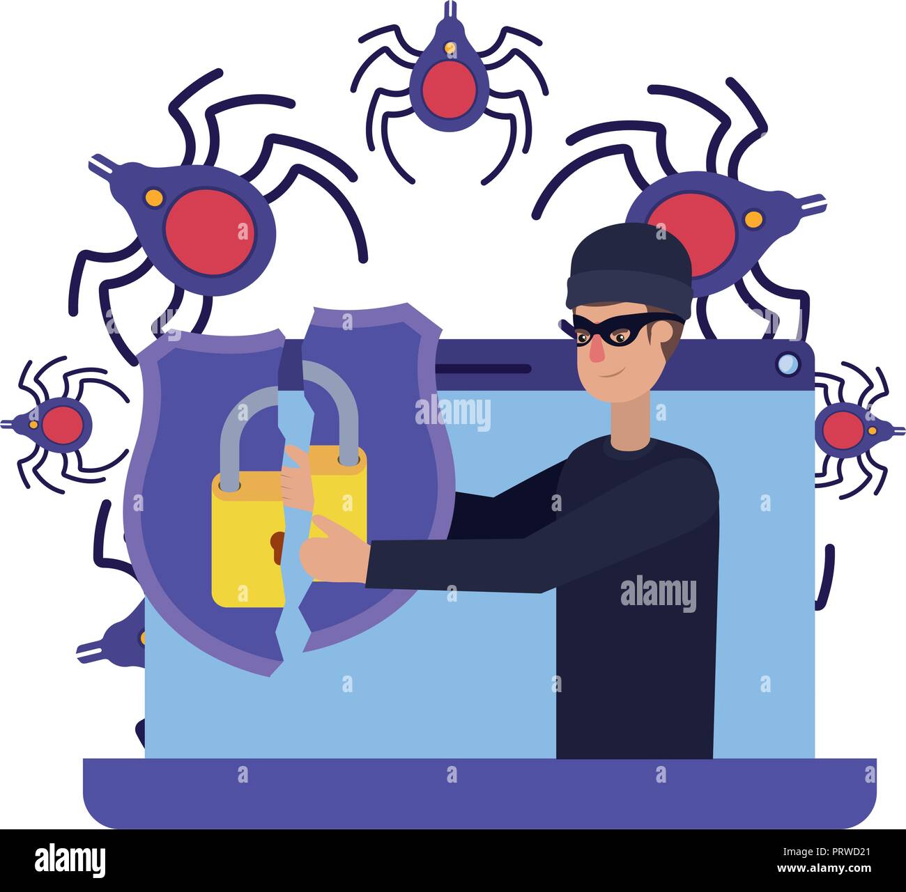 hacker stealing information avatar character Stock Vector Image & Art ...