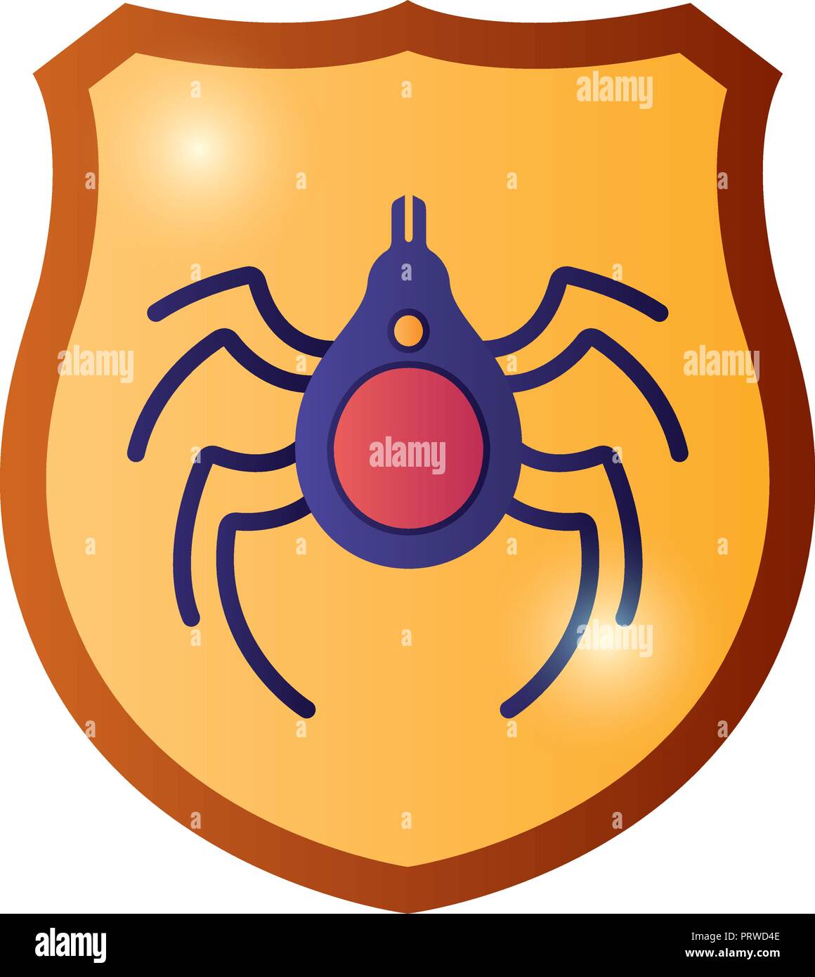 shield with bug isolated icons Stock Vector Image & Art - Alamy