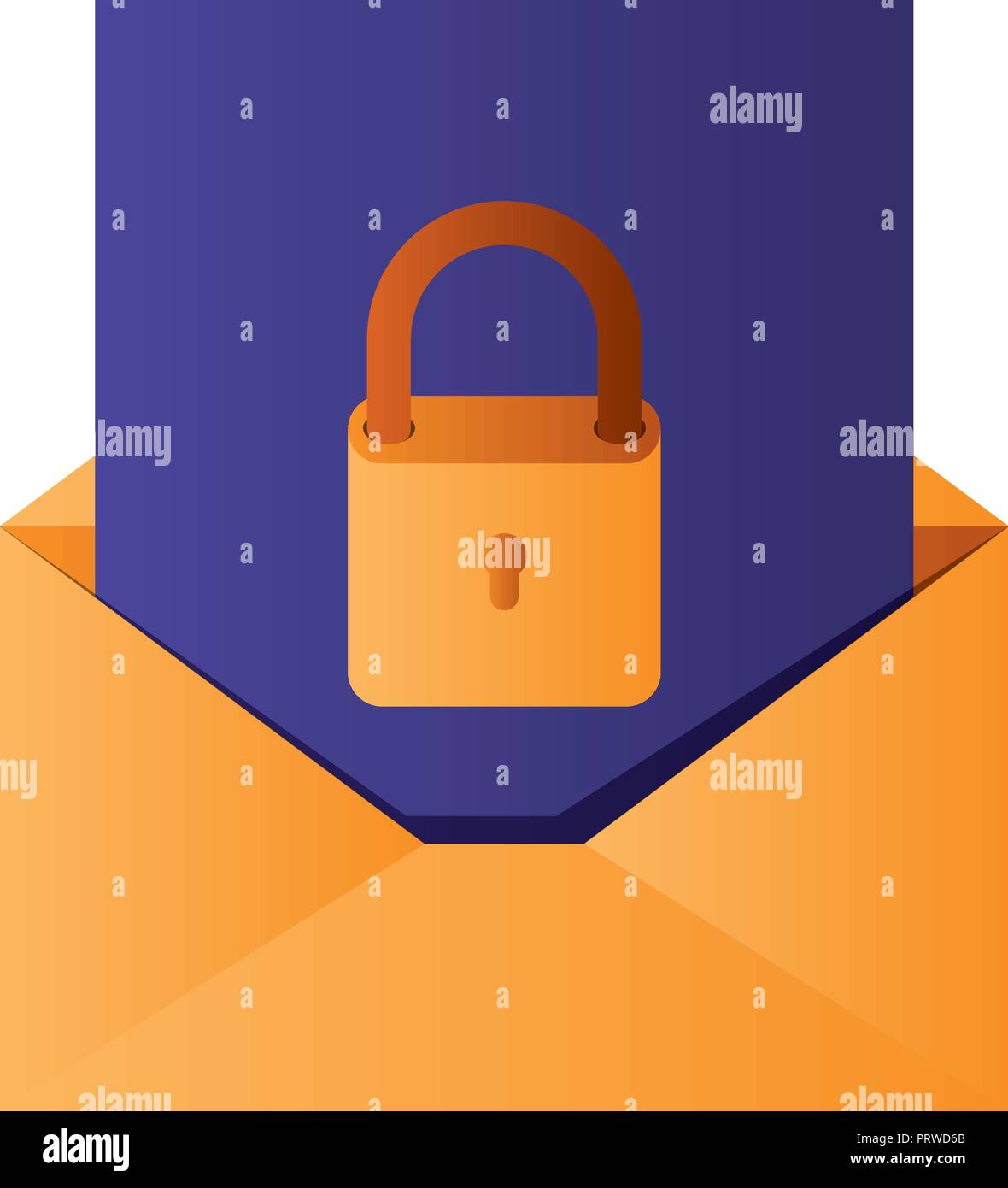 open letter with padlock isolated icons Stock Vector Image & Art - Alamy