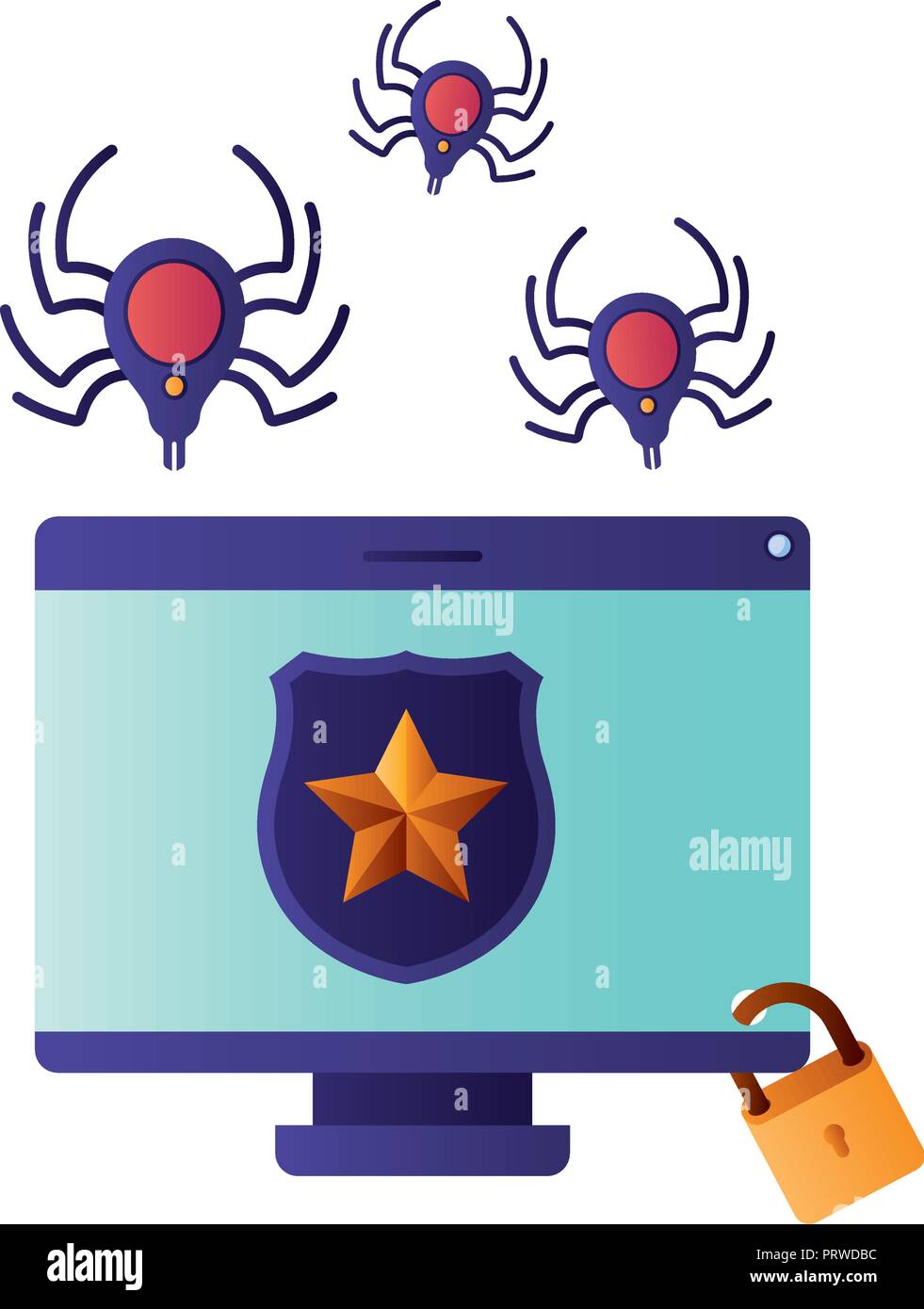 computer screen with spider isolated icon Stock Vector Image & Art - Alamy