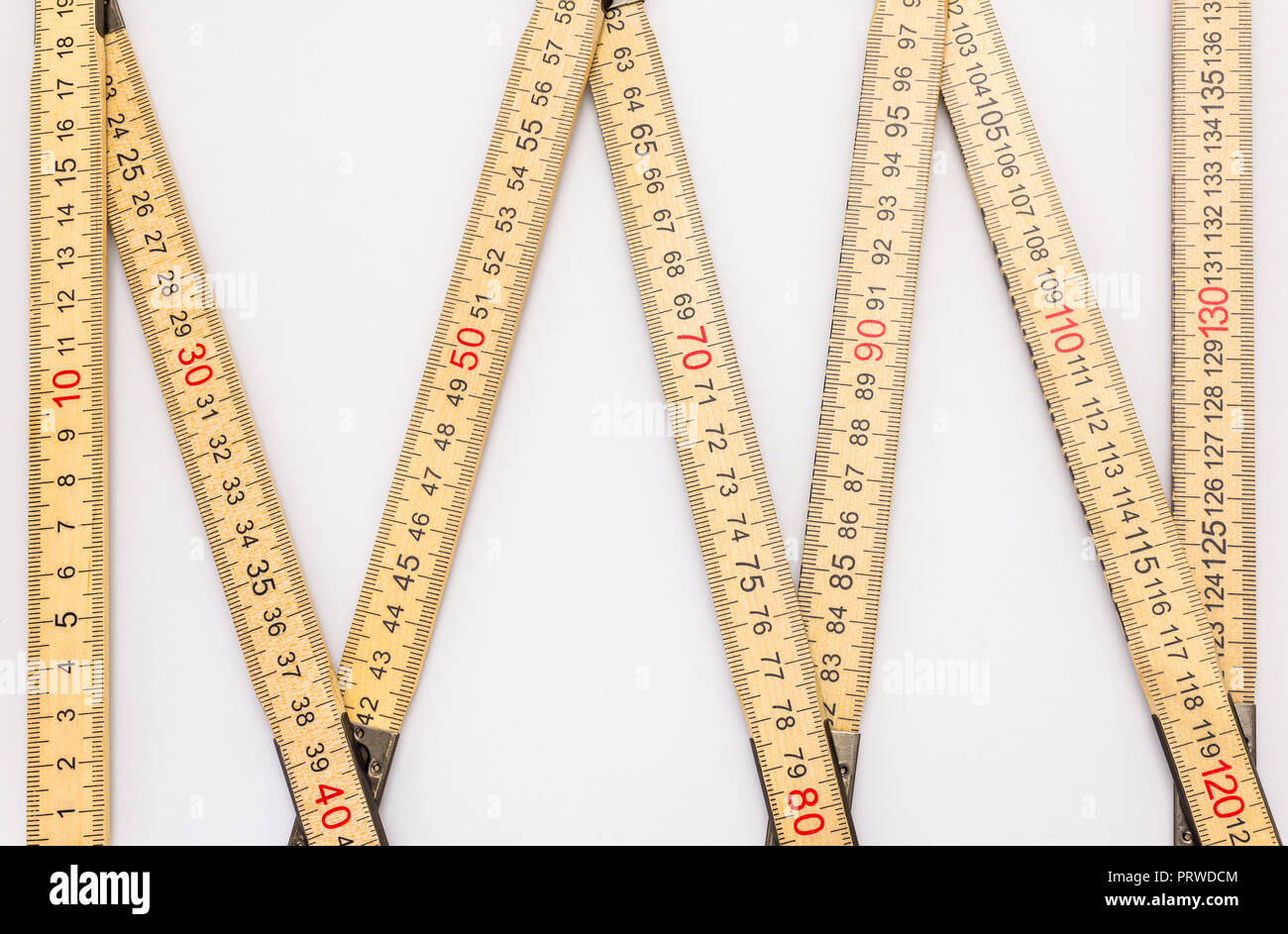 Wooden folding ruler isolated on a white background with a clipping ...