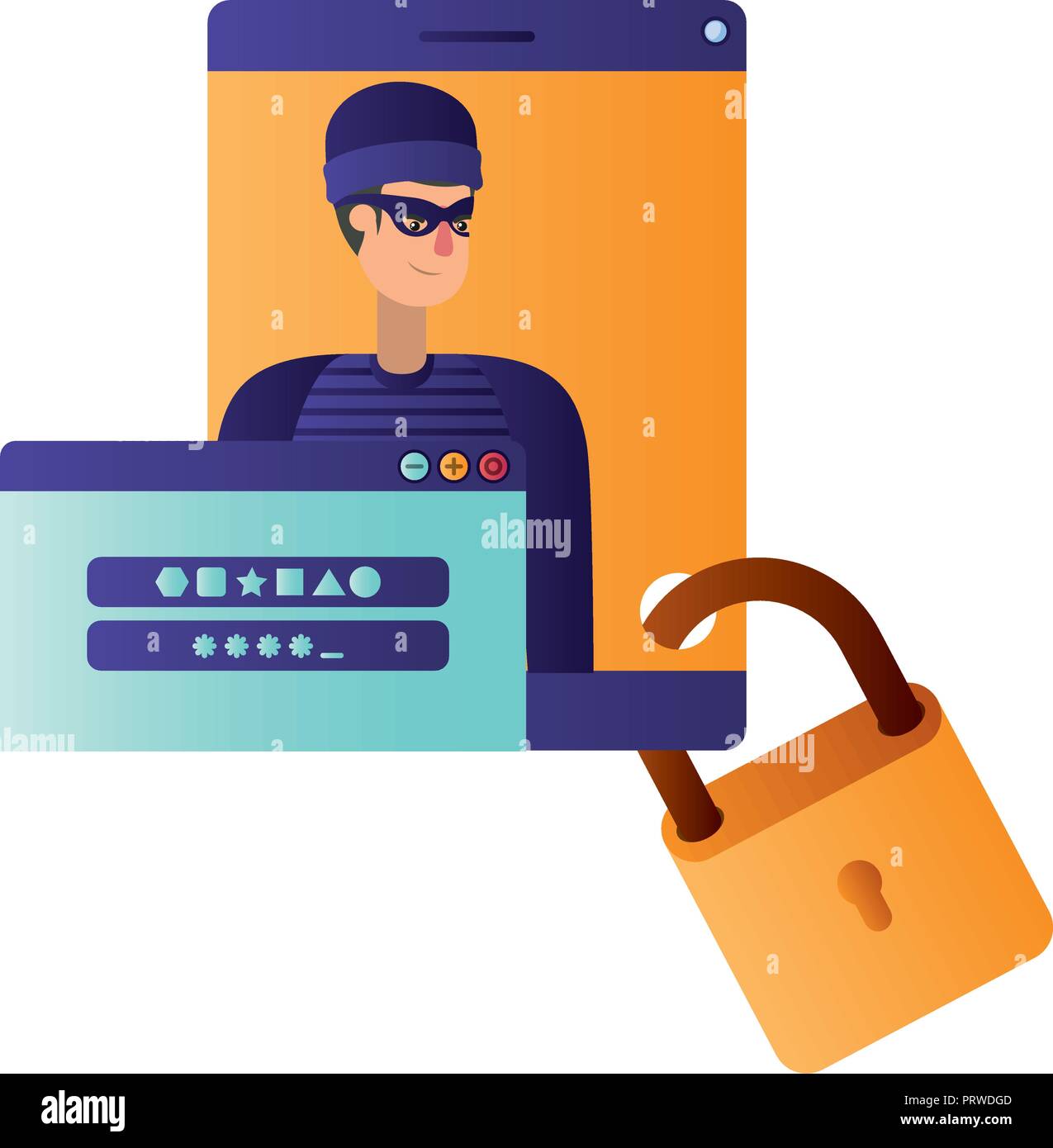 hacker stealing information avatar character Stock Vector Image & Art ...