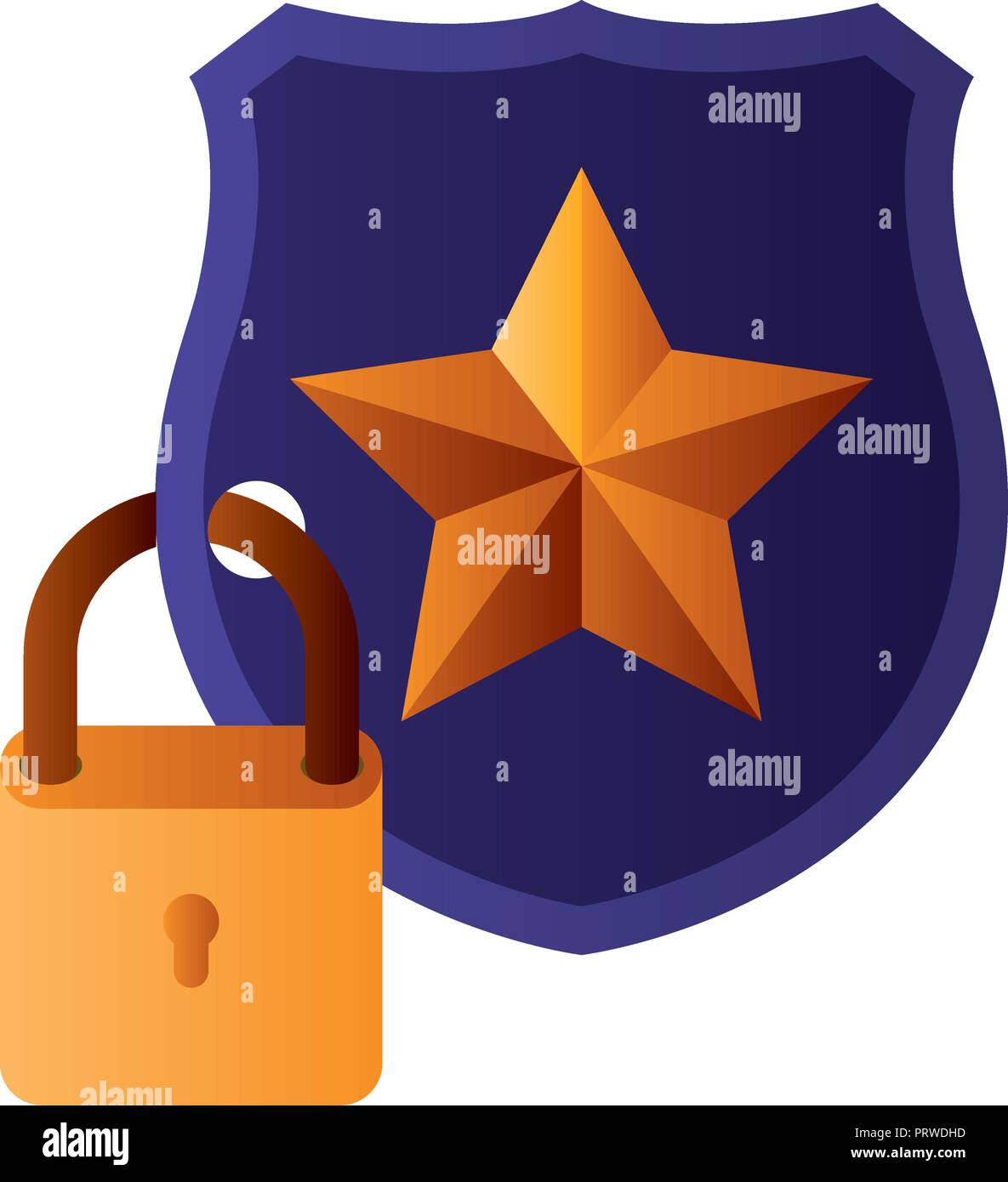 shield with padlock isolated icons Stock Vector Image & Art - Alamy