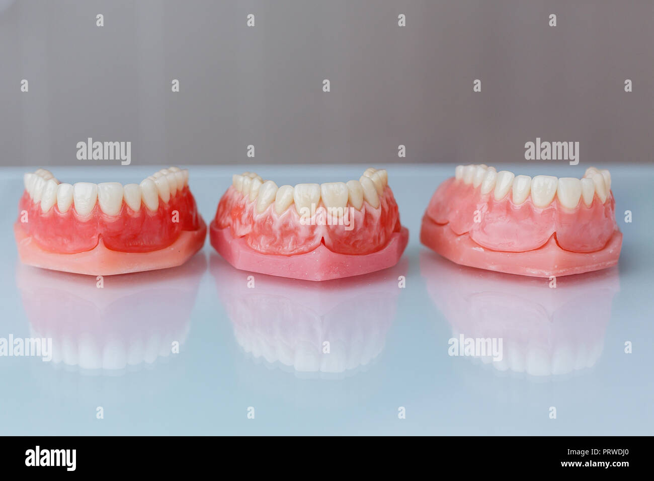 Set of various denture samples, close up view Stock Photo - Alamy