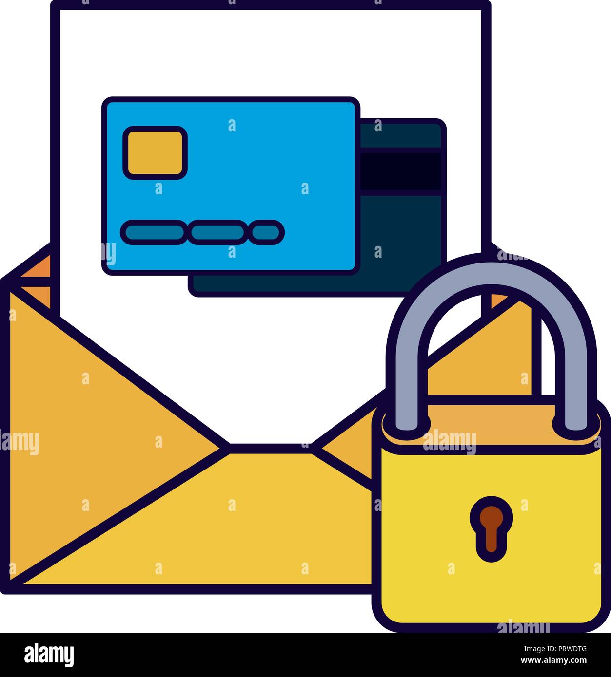 open letter with shield and window isolated icons Stock Vector Image ...