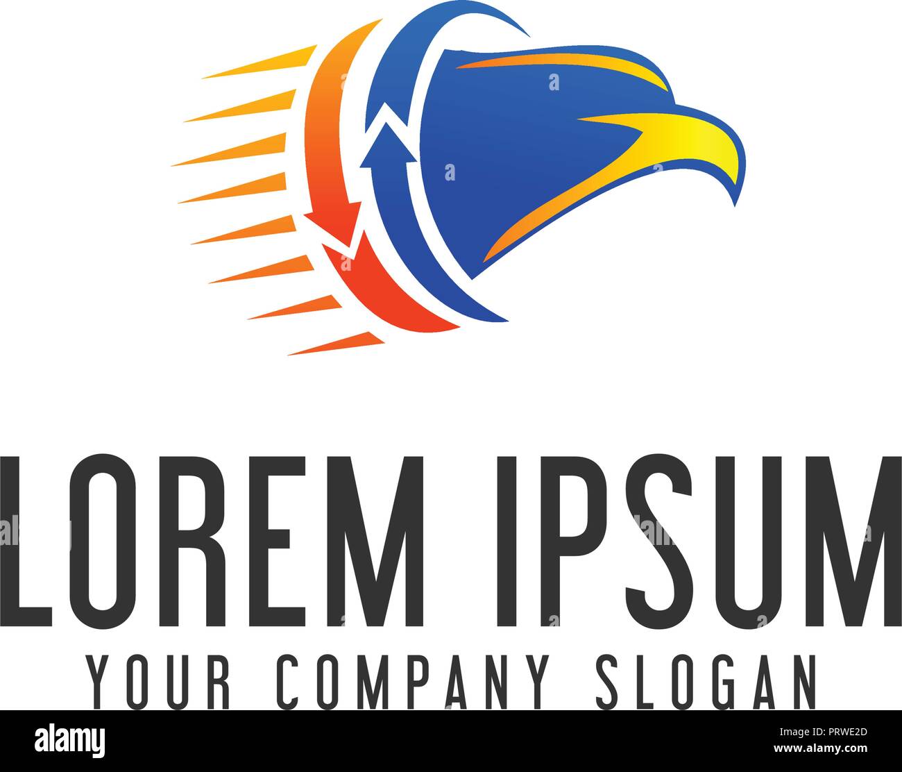 eagle head logo. fast moving logo design concept template Stock Vector ...